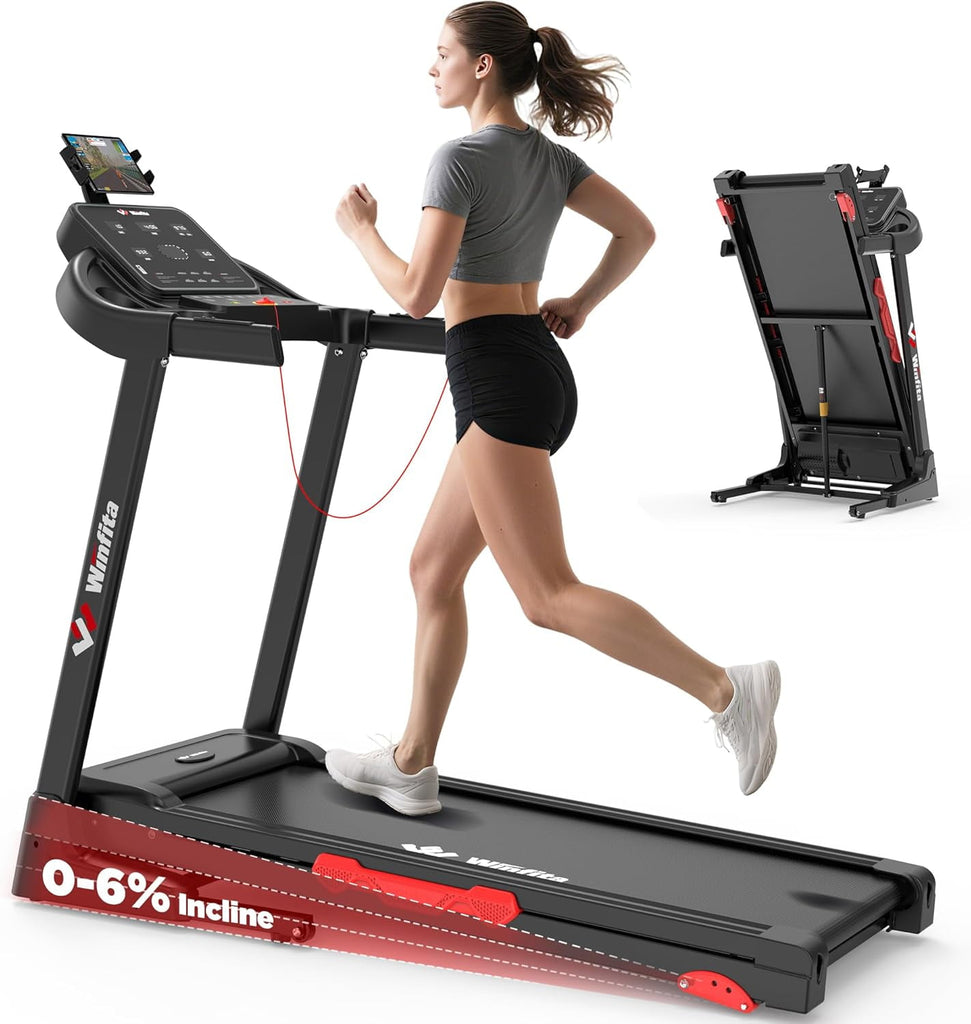 8MPH Incline Treadmill with Handle, 3-in-1 Portable Treadmills for Hom ...