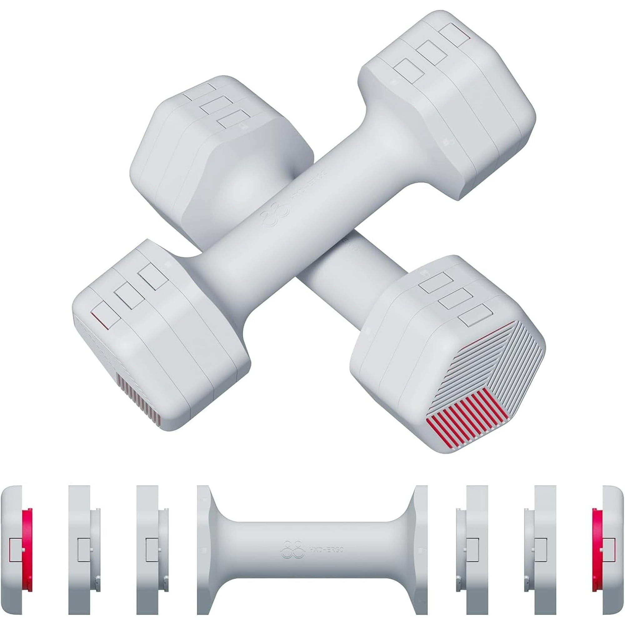 4 In 1 Adjustable Dumbbells Hand Weights Set: Weight Each 2lb 3lb 4lb ...