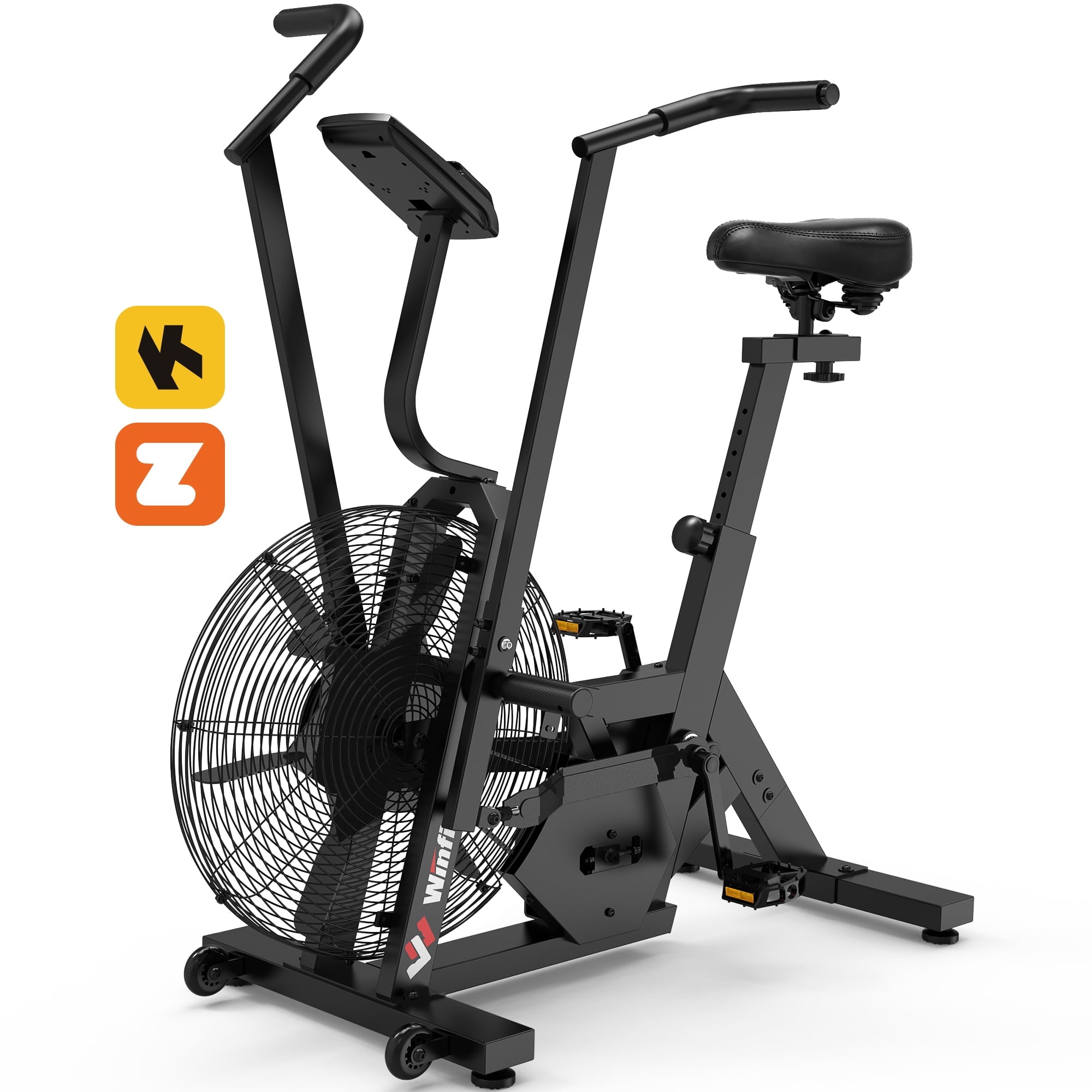 Winfita Air Bike Exercise Bike Air Resistance Stationary Bike for Home ...